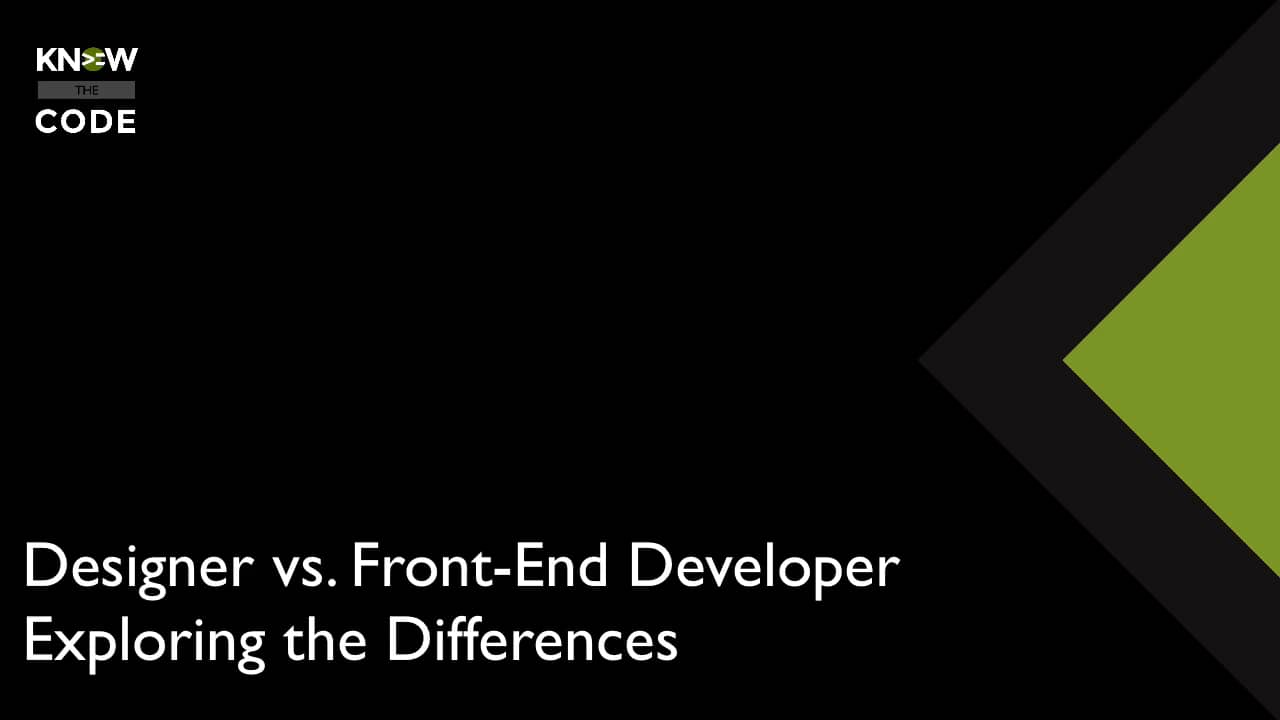 Designer vs. Front-End Developer - Exploring the Differences on Vimeo