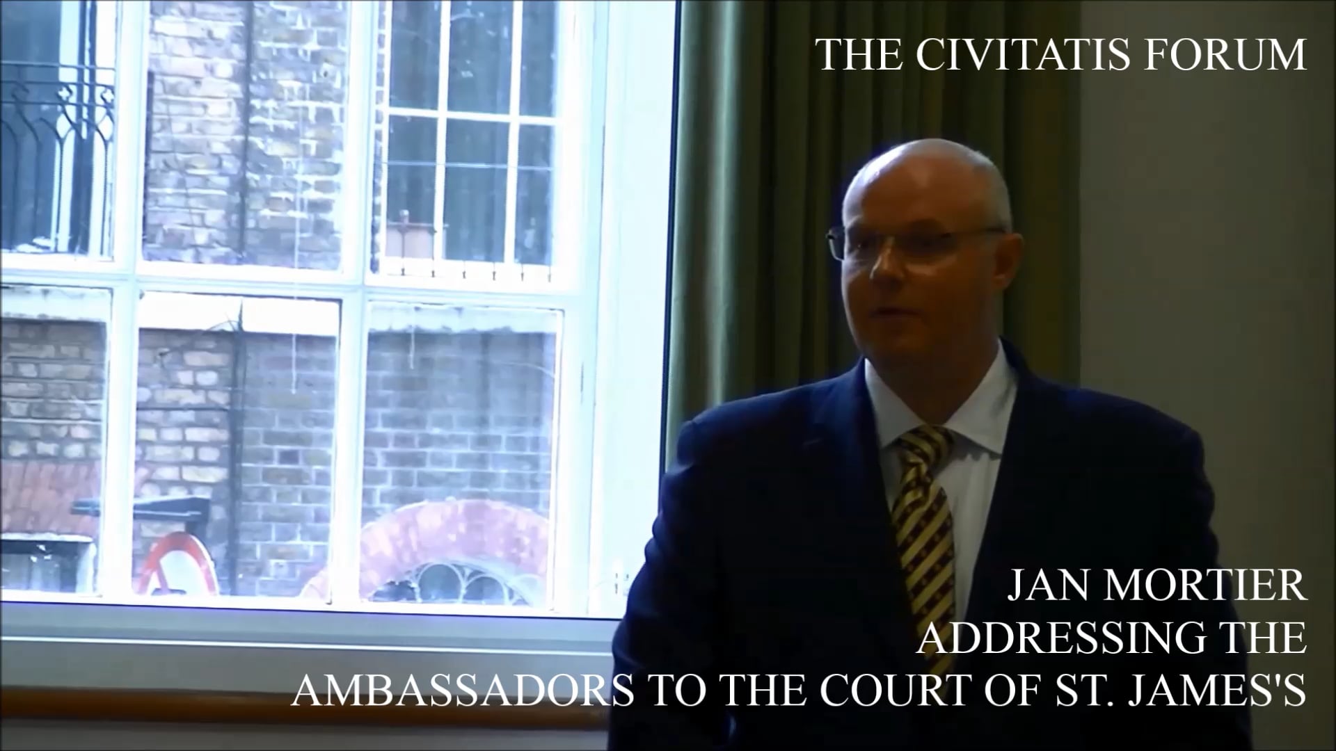 Jan Mortier addressing the Civitatis Forum for the Ambassadors to the Court of St. James's. on Vimeo