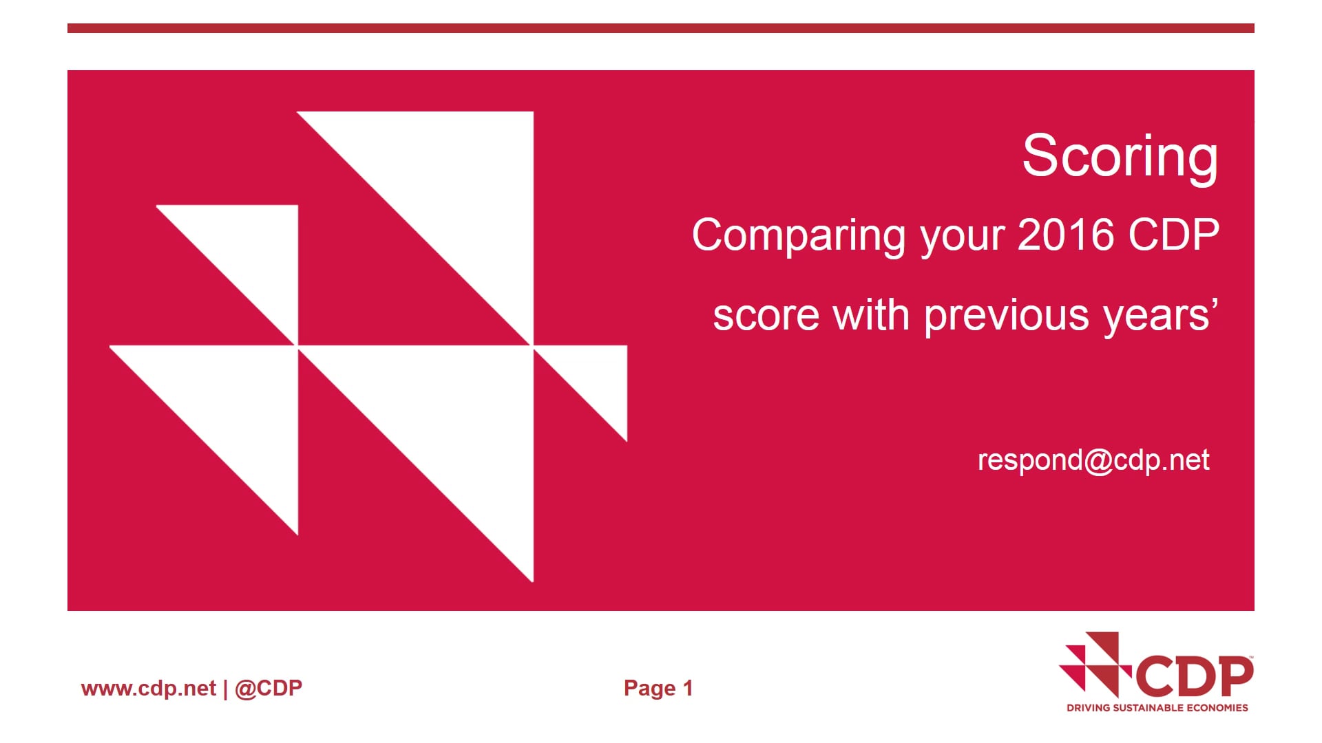 Comparing your 2016 CDP score with previous years’ on Vimeo