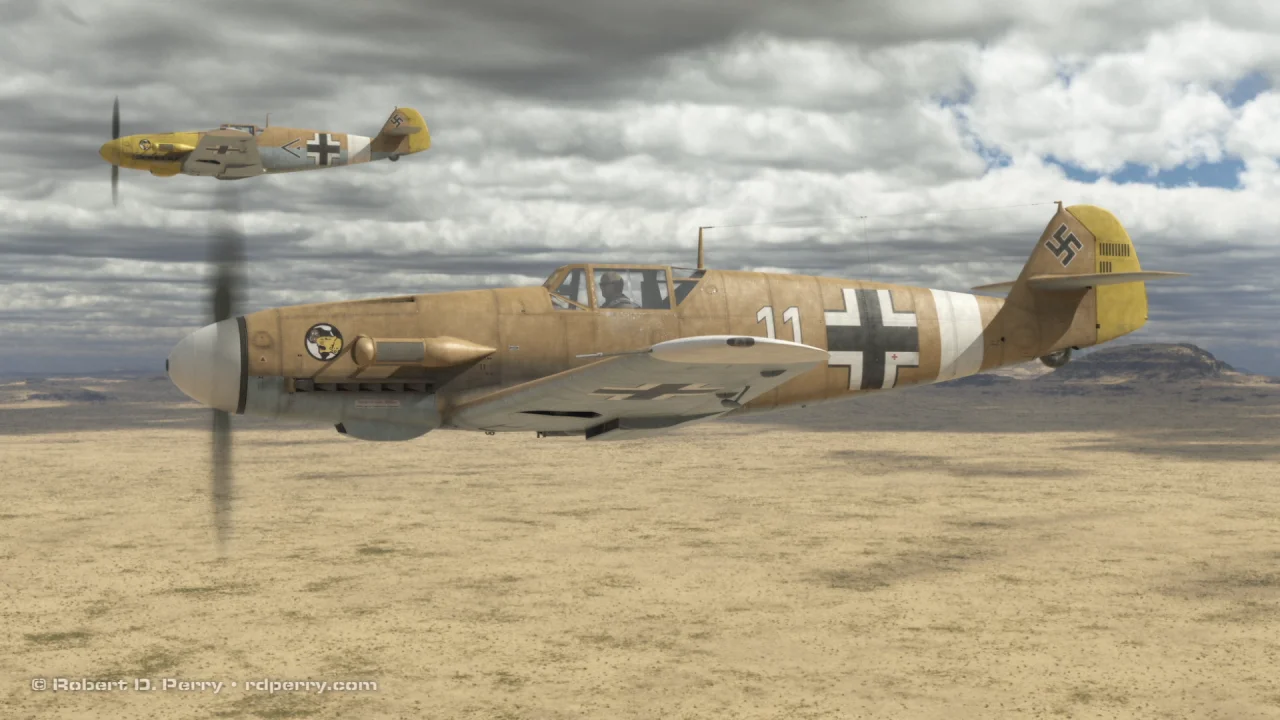 Albert Espenlaub and Eduard Neumann of I/JG 27 in Bf 109 Fs over Libya ...