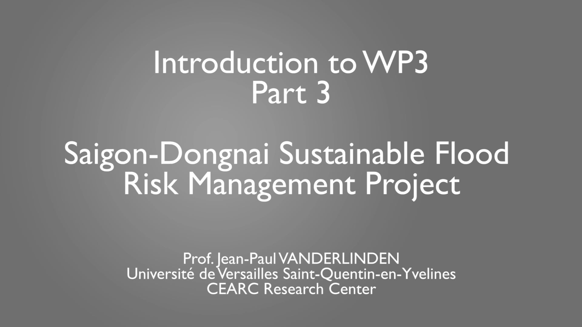 Introduction to WP3 (SFRM) Part 3 on Vimeo