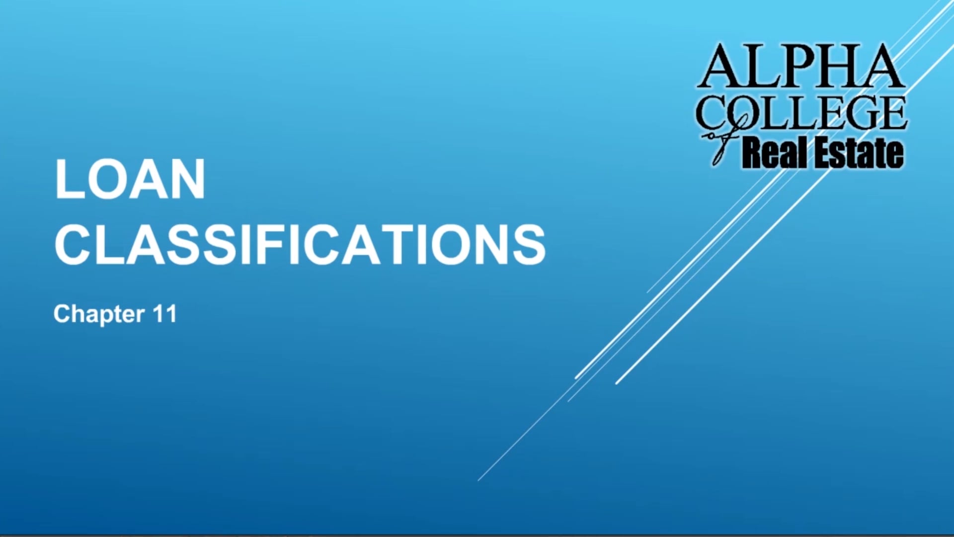 Alpha Principles - Loan Classifications on Vimeo