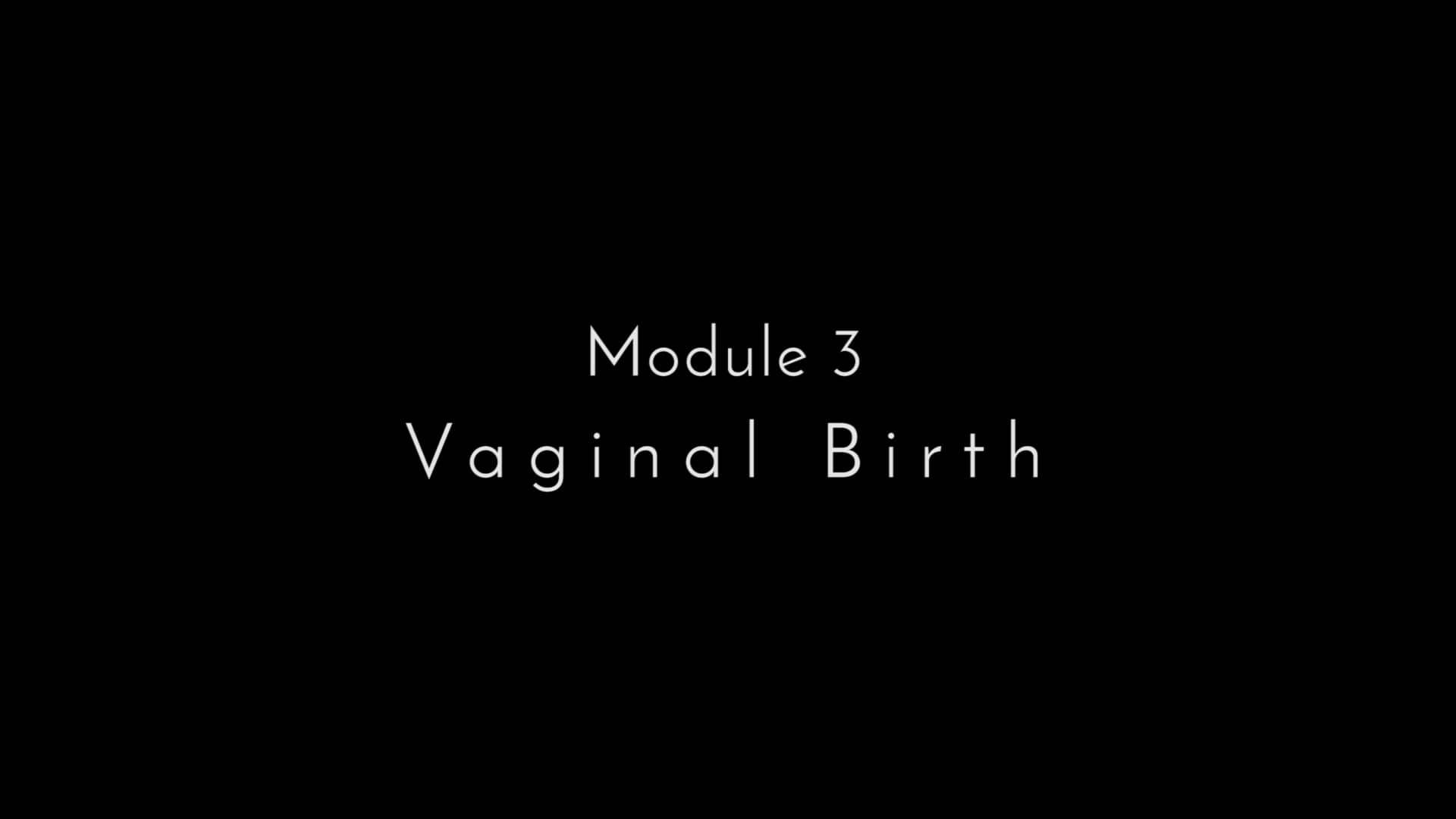 Module 3: Vaginal Birth on Vimeo