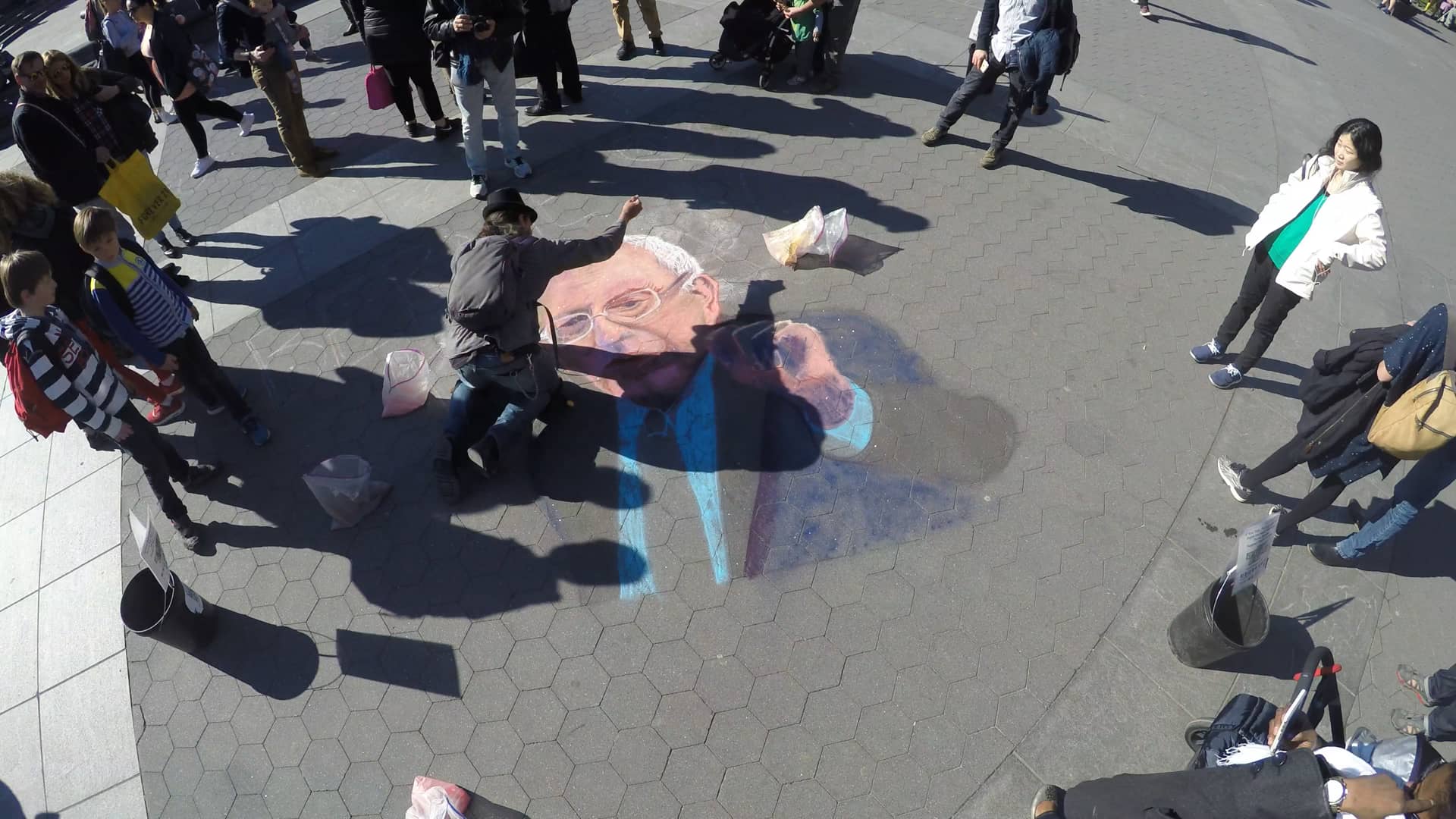 Bernie Sanders for President 2020 -Joe Mangrum Creating Sand Art of ...