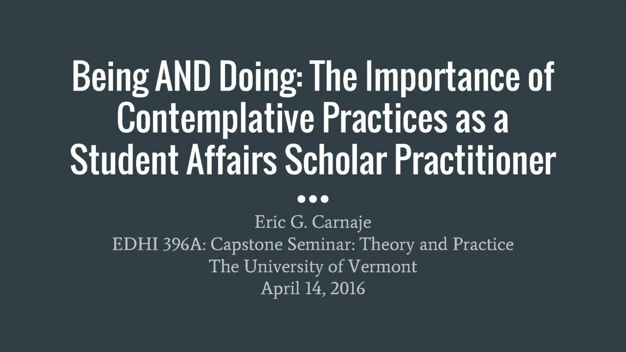 Eric Carnaje - UVM HESA Final Portfolio & Presentation on Vimeo
