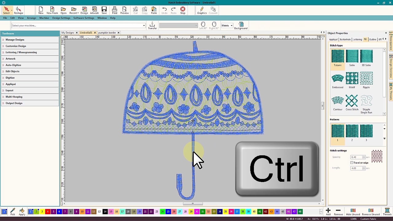 Copy and Paste Designs Between Tabs with Hatch Embroidery on Vimeo