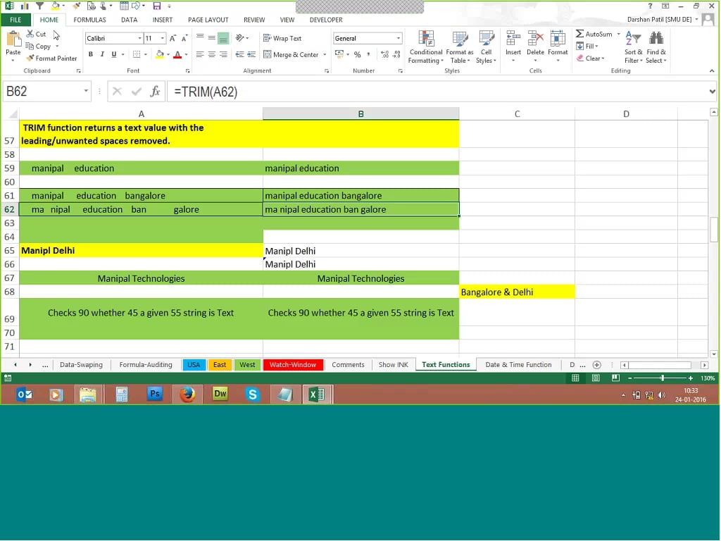 Certificate In Advanced MS Excel- Topic Working with Pivot table(contd ...