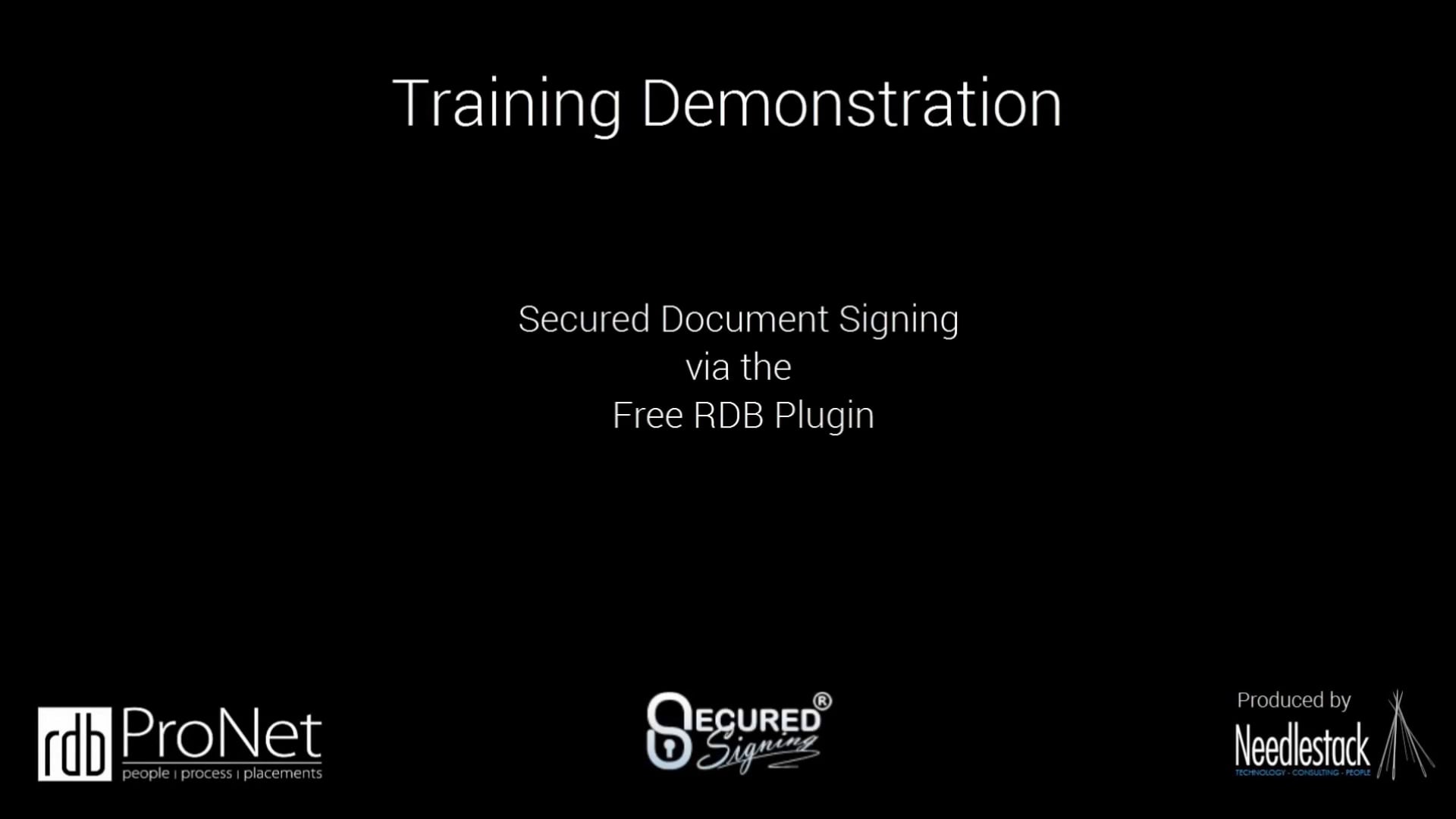 Secured Signing Plugin for RDB Pronet on Vimeo