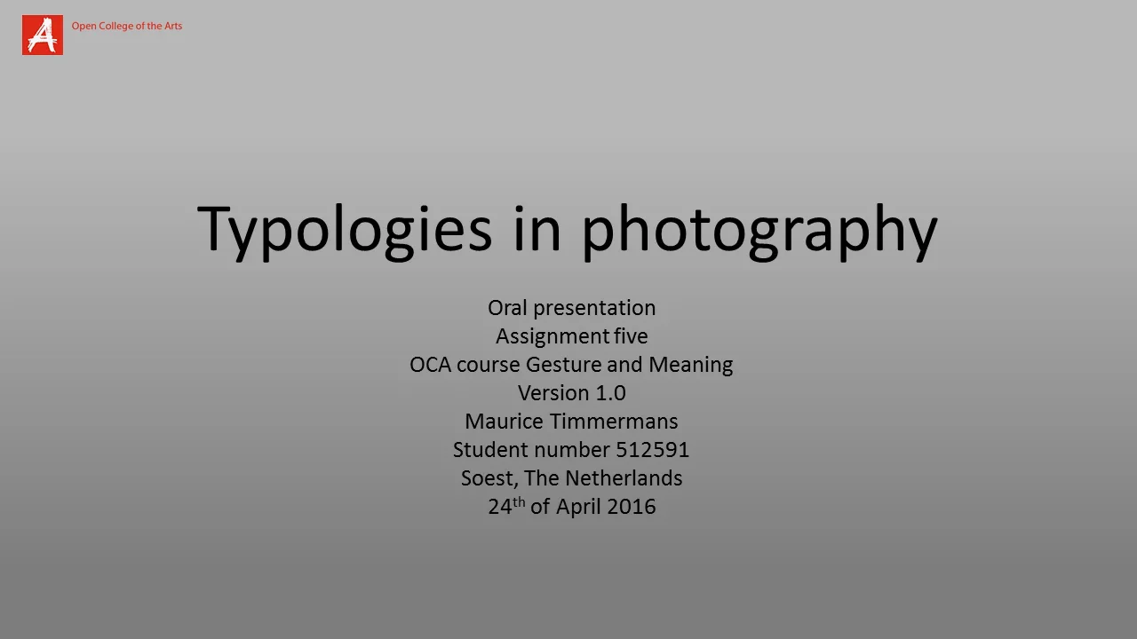 Typologies in Photography
