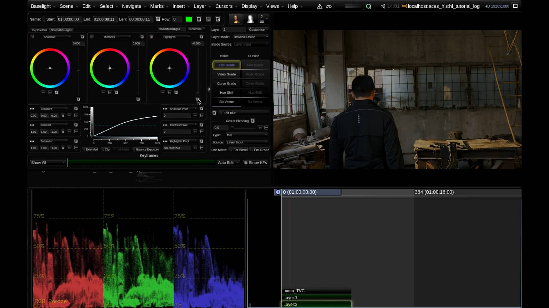 Tutorial about color grading in ACES and the theory of ACES on Vimeo