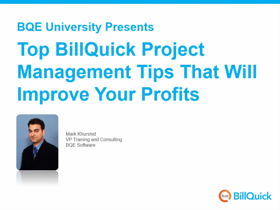Top BillQuick Project Management Tips That Will Improve Your Profits on Vimeo