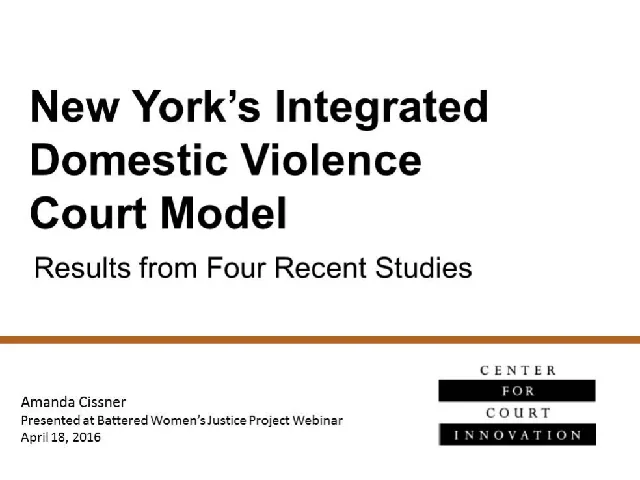 Integrated Dv Courts, Dedicated Dv Courts Vision, Reality, Research on ...