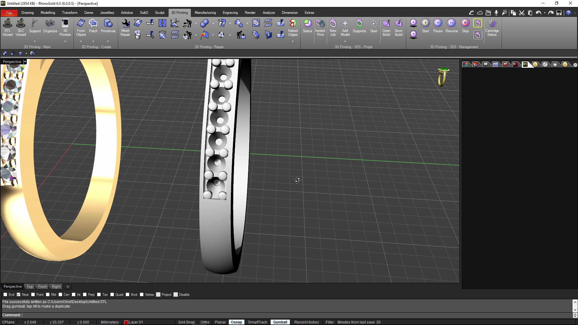 RhinoGold 6.0 Manufacturing- Export for Printing on Vimeo