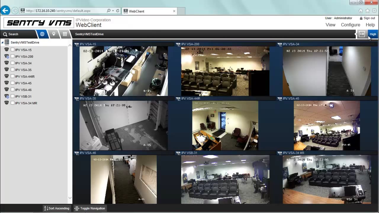 Using High Speed mode in the Sentry VMS Web Client on Vimeo