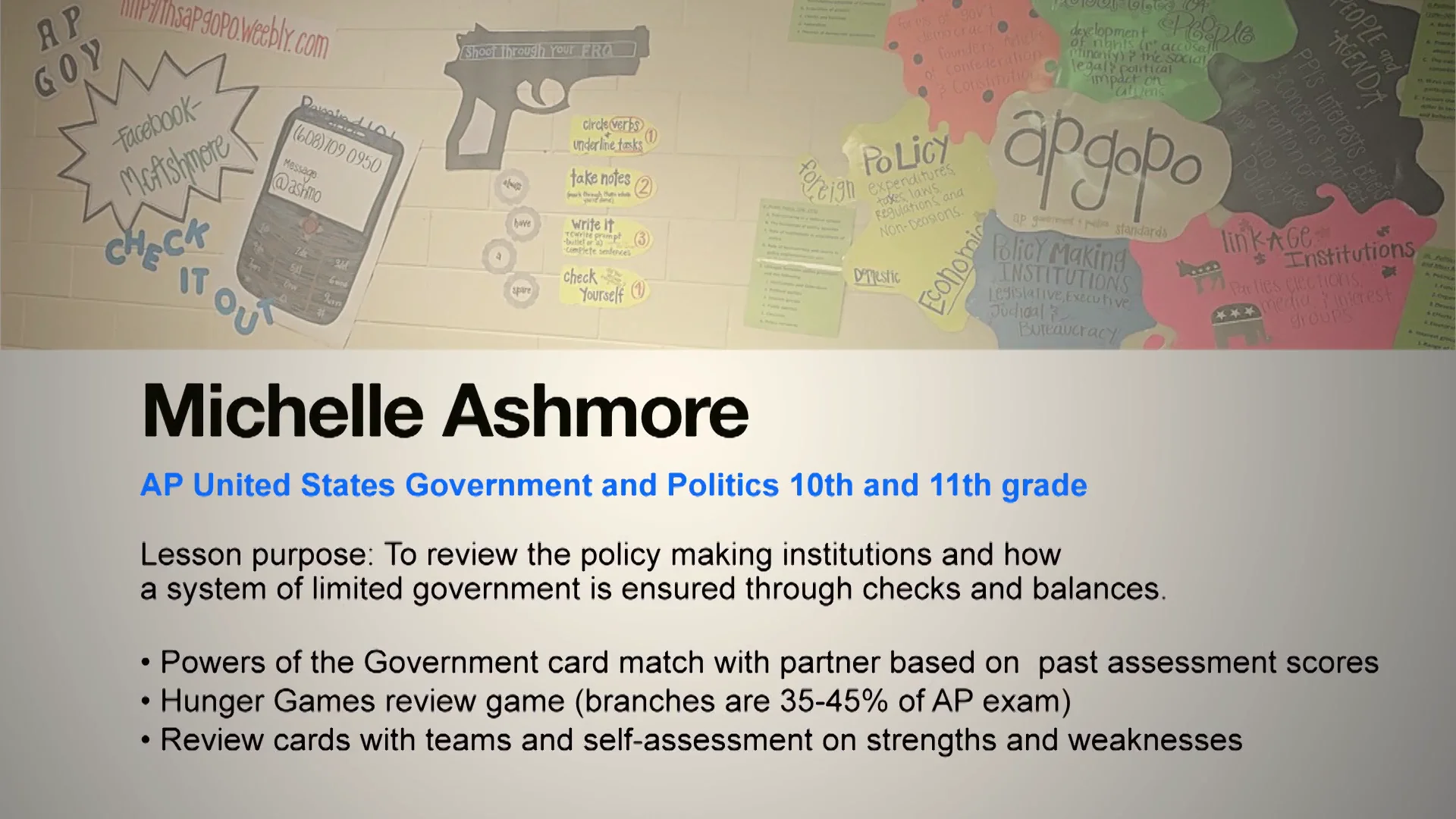 Teacher of the Year - Michelle Ashmore - Teacher of the Year Take 1 on ...