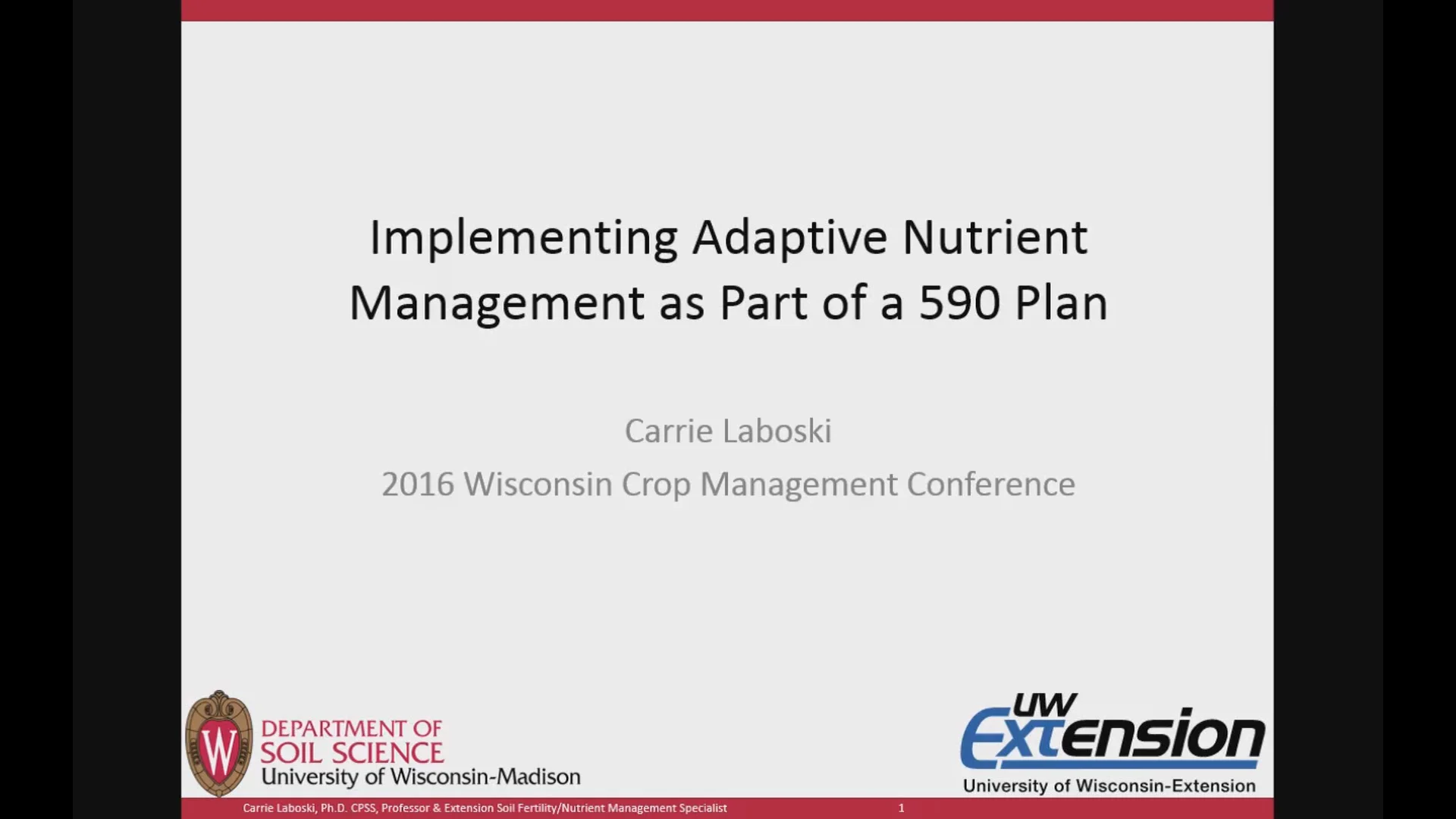 Implementing Adaptive Nutrient Management as Part of a 590 Plan on Vimeo