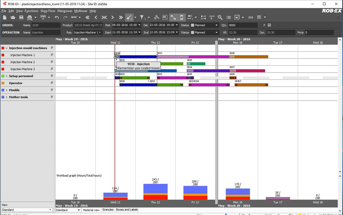ROB-EX Scheduler Plastic Injection Moulding on Vimeo