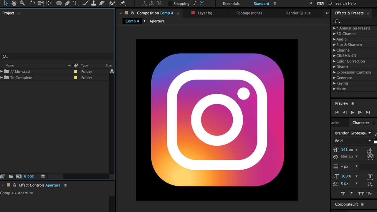 Instagram's new logo, in 1 After Effects Shape Layer on Vimeo