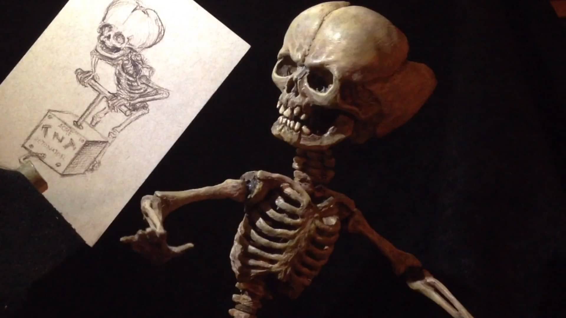Baby skeleton framed concept art (experimental stop-motion animation ...
