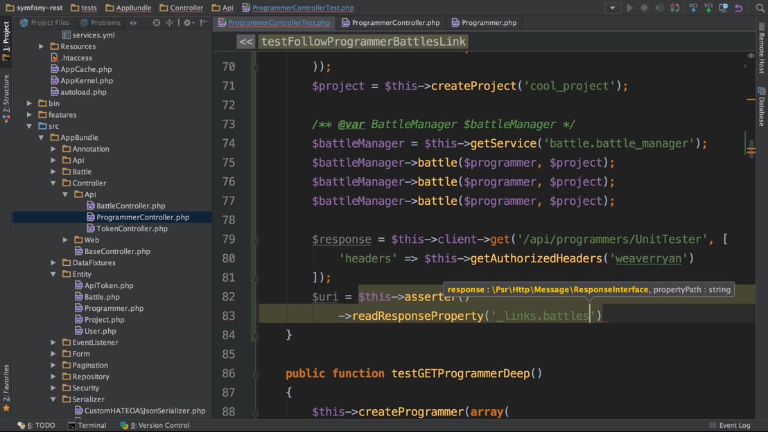 Coding the Subordinate Resource Endpoint > Symfony RESTful API ... Coding the Subordinate Resource Endpoint > Symfony RESTful API ...