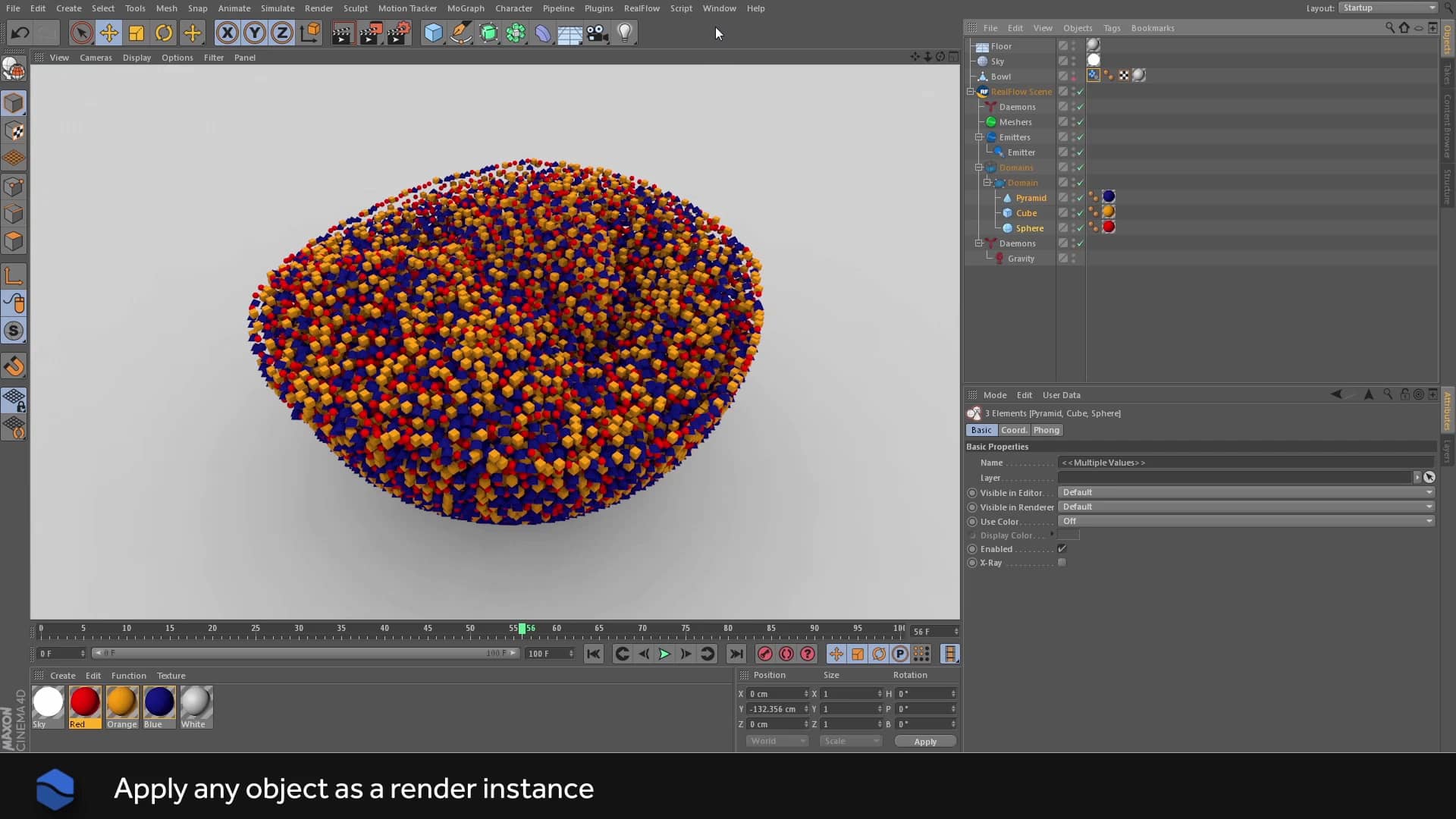 RealFlow | Cinema 4D: Particle-Object Interaction on Vimeo