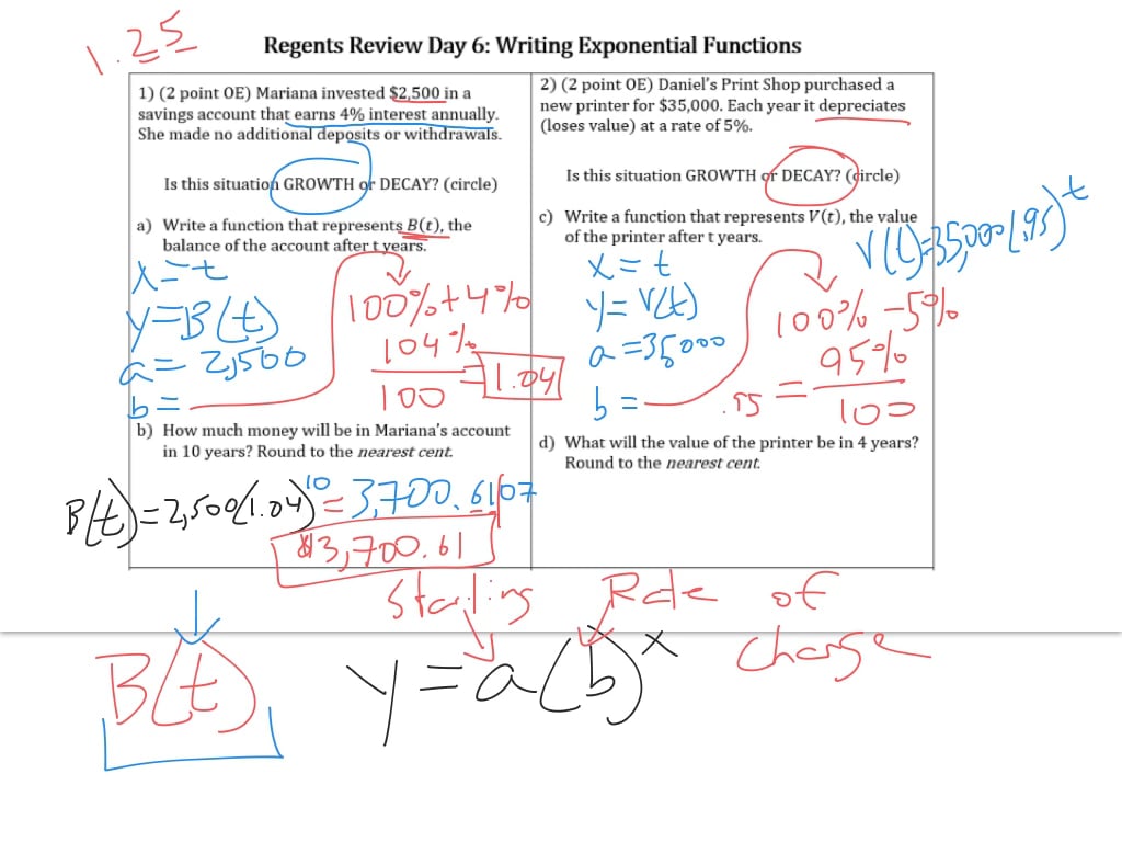 Regents Prep Day 6 Writing Exponential Functions on Vimeo