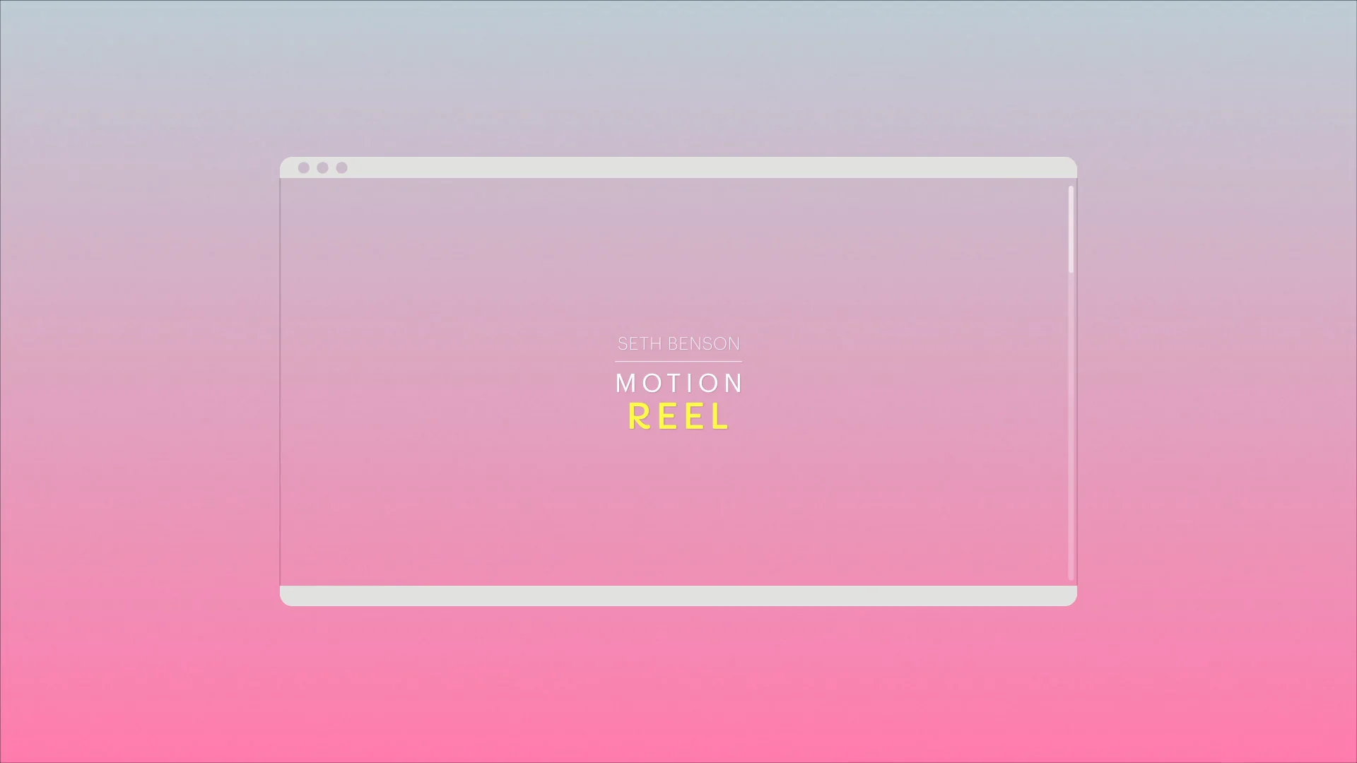 Seth Benson 2016 Interactive Motion Reel on Vimeo