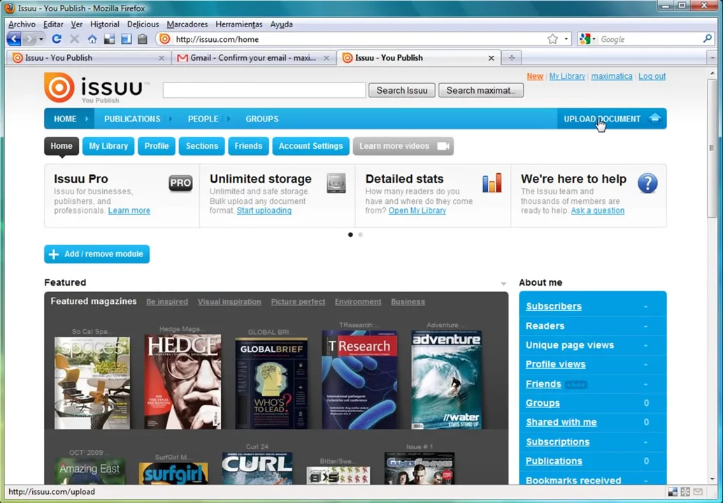 Tutorial - Issuu, Abrir una cuenta y publicar. - from YouTube on Vimeo