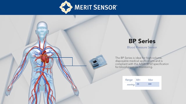 Pressure Sensor for Disposable Blood-Pressure Transducers - BP Series
