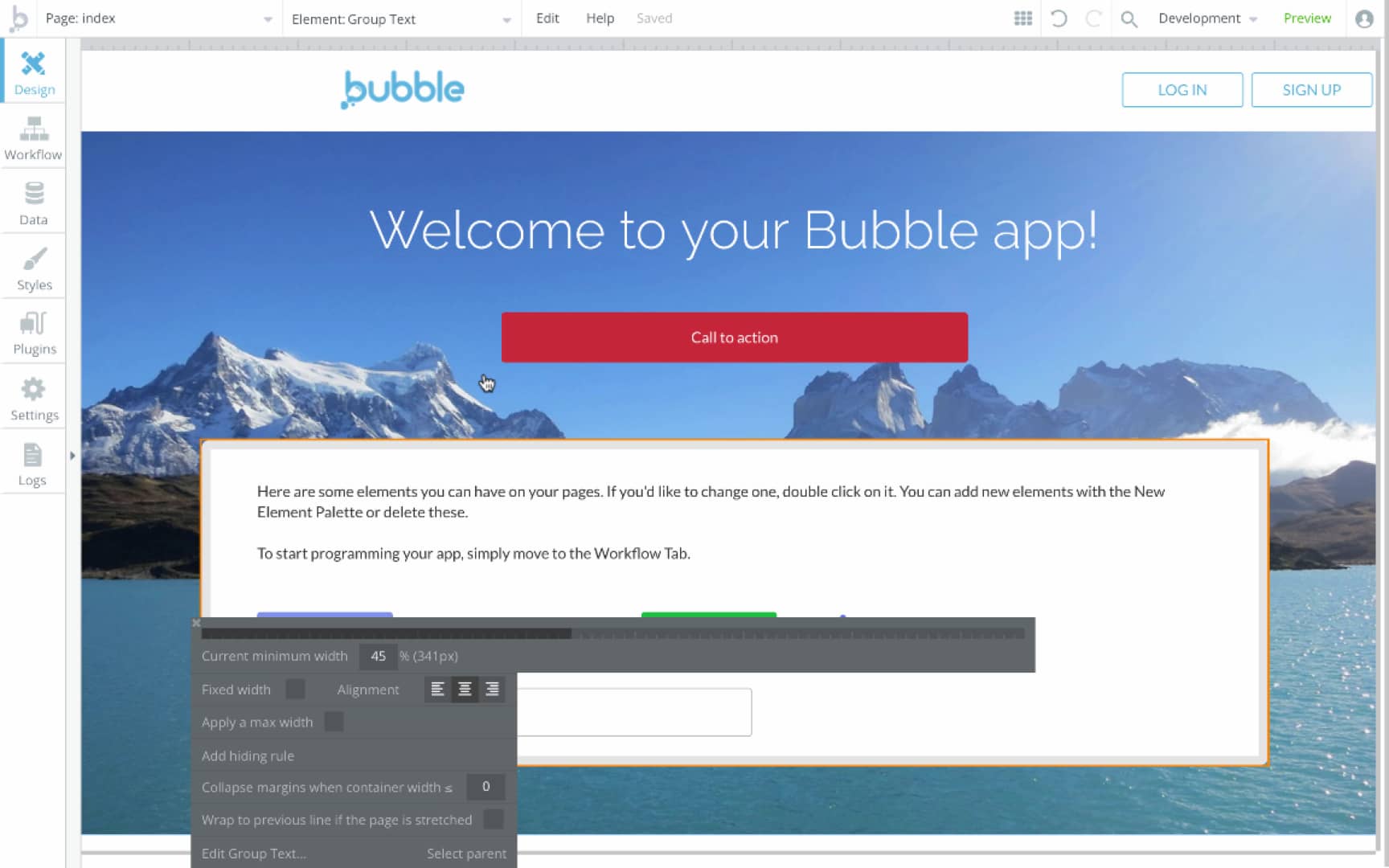 Understanding Bubble's responsive settings on Vimeo