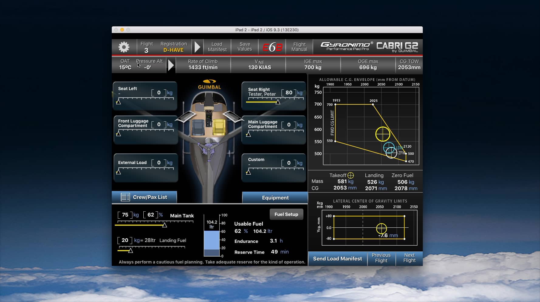 Guimbal Cabri G2 - Gyronimo Weight and Balance app tutorial on Vimeo