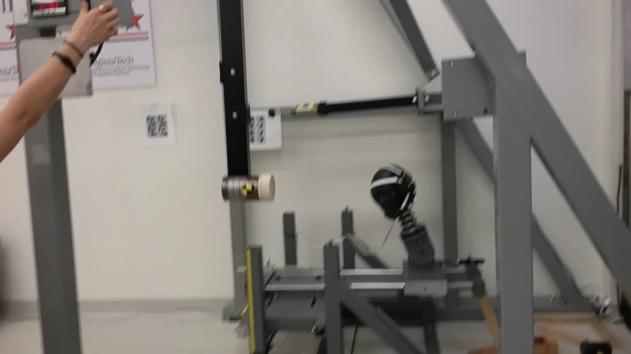 Pendulum Impact Test. Headgear: Traditional Model. Location: Front Boss ...