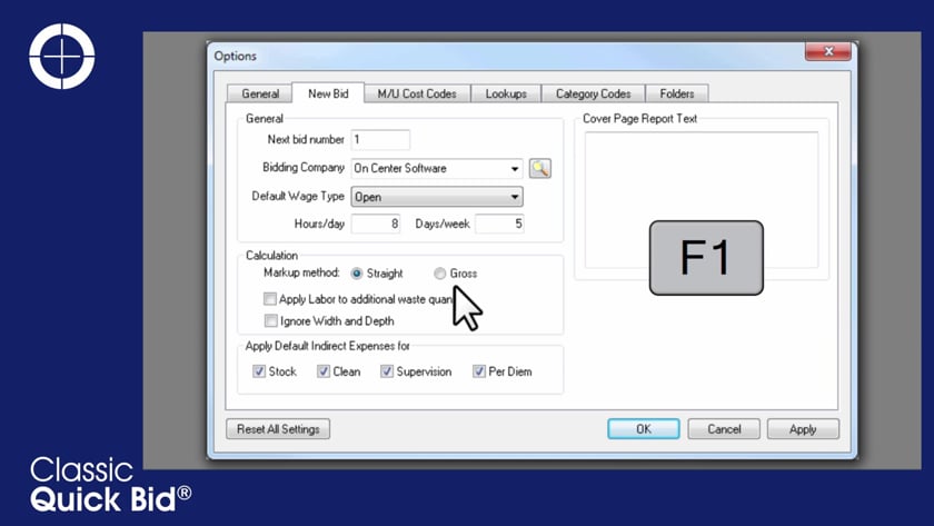 Database Options - On Center Software