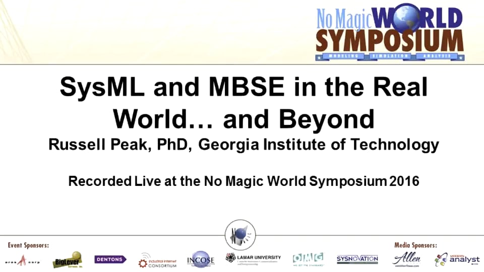 No Magic World Symposium 2016 Presentations - Model-Based Systems ...