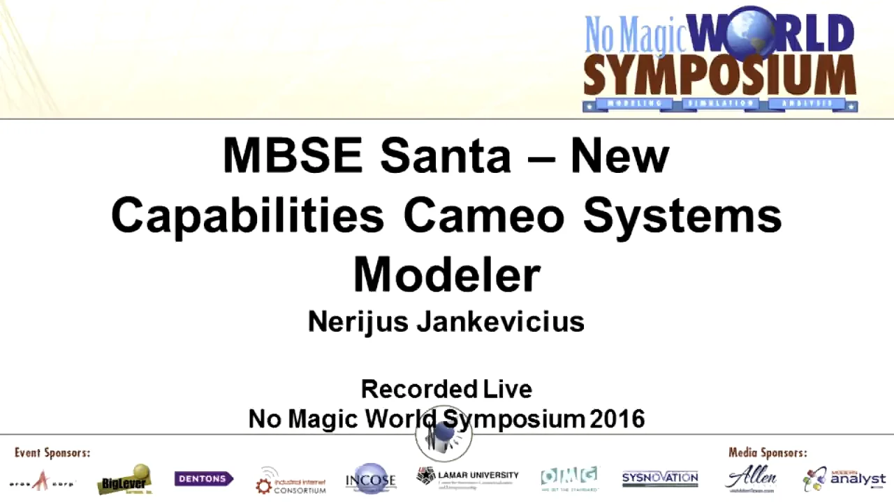 No Magic World Symposium 2016 Presentations - Model-Based Systems ...