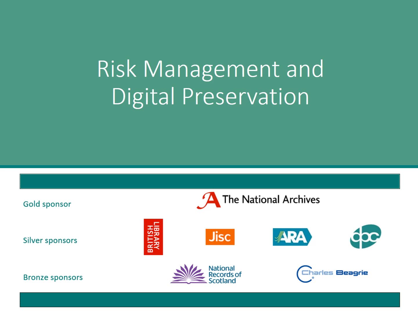 Risk Management and Digital Preservation on Vimeo