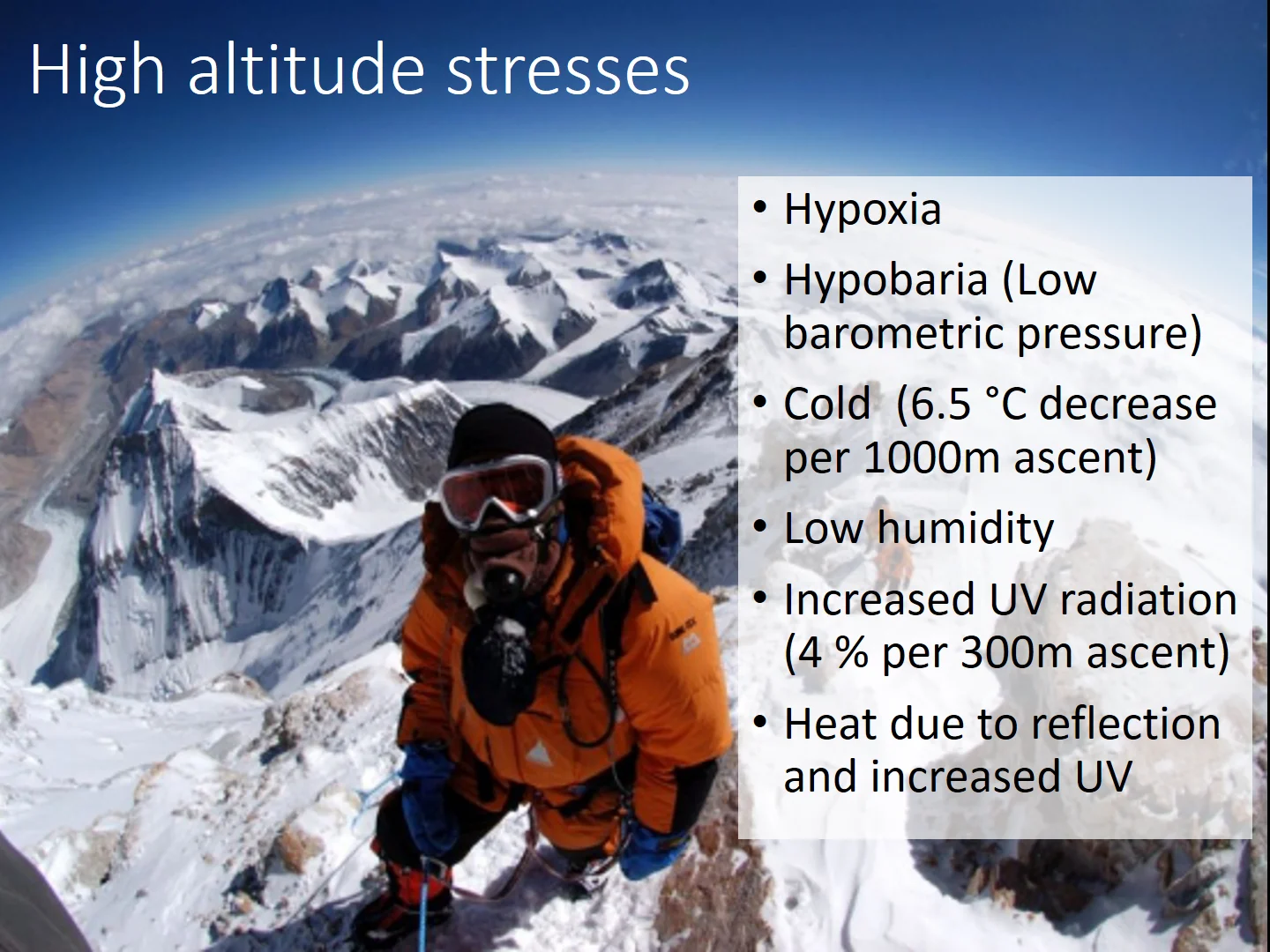 Introduction to high altitude physiology on Vimeo