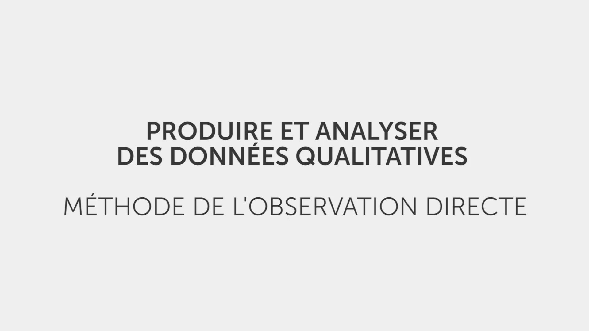 Produire et analyser des données qualitatives - Méthode de l ...