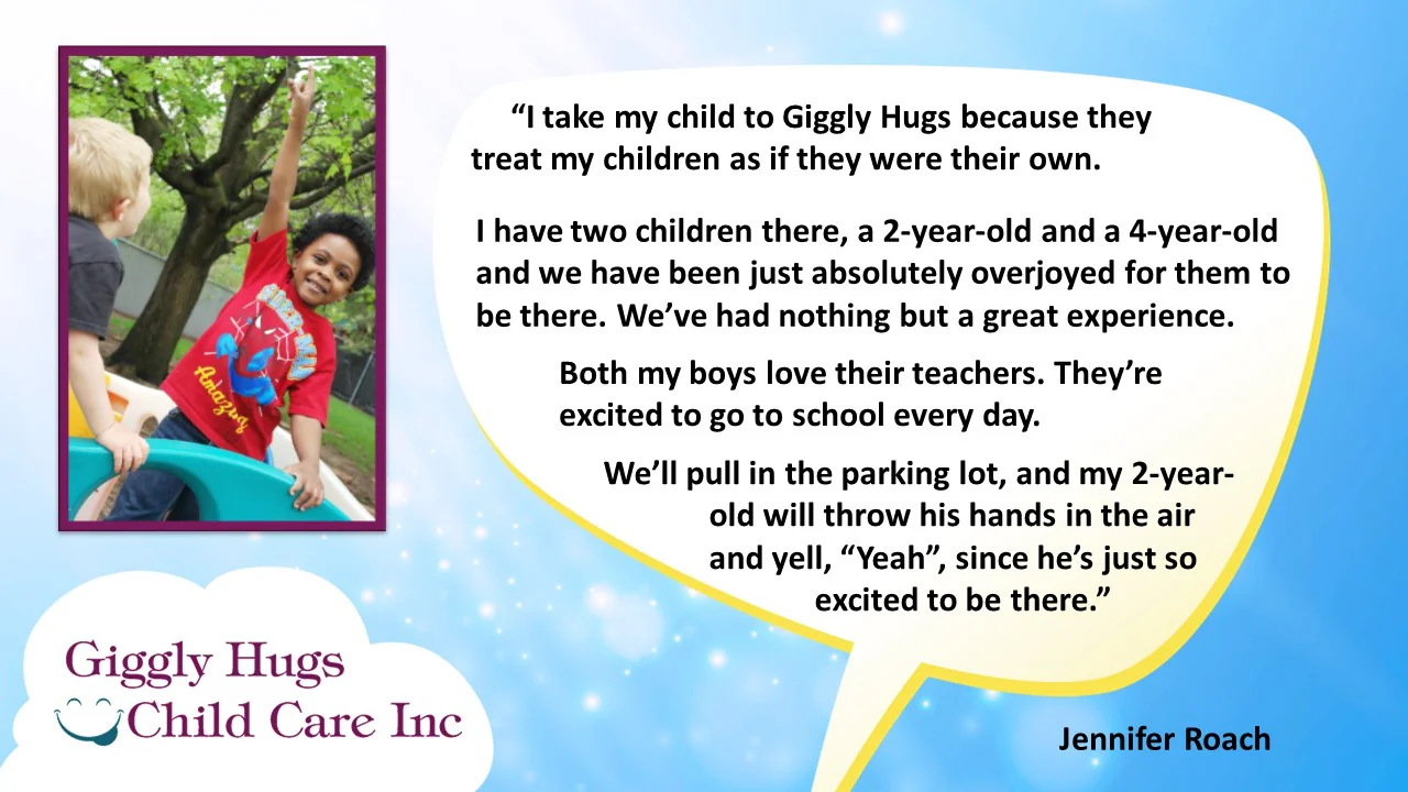 Hear what Jennifer Roach has to say about Giggly Hugs Child Care on Vimeo