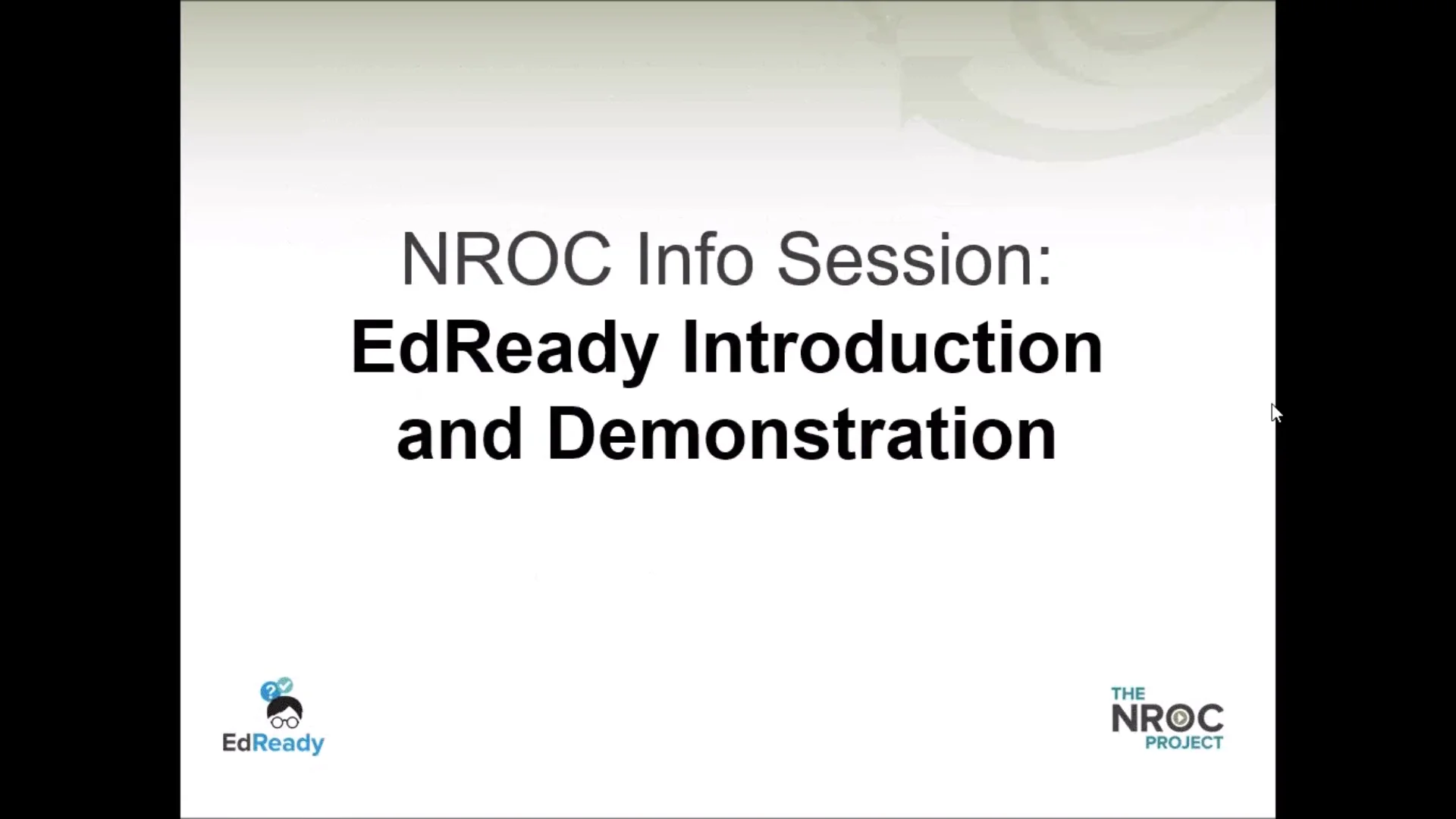 NROC Info Session: EdReady Introduction and Demonstration on Vimeo