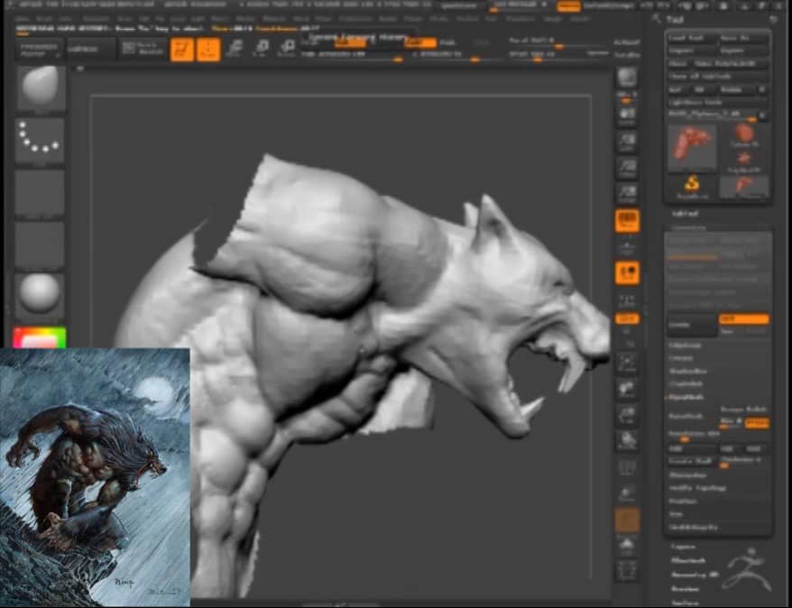 Werewolf sculpt - simmetry off on Vimeo