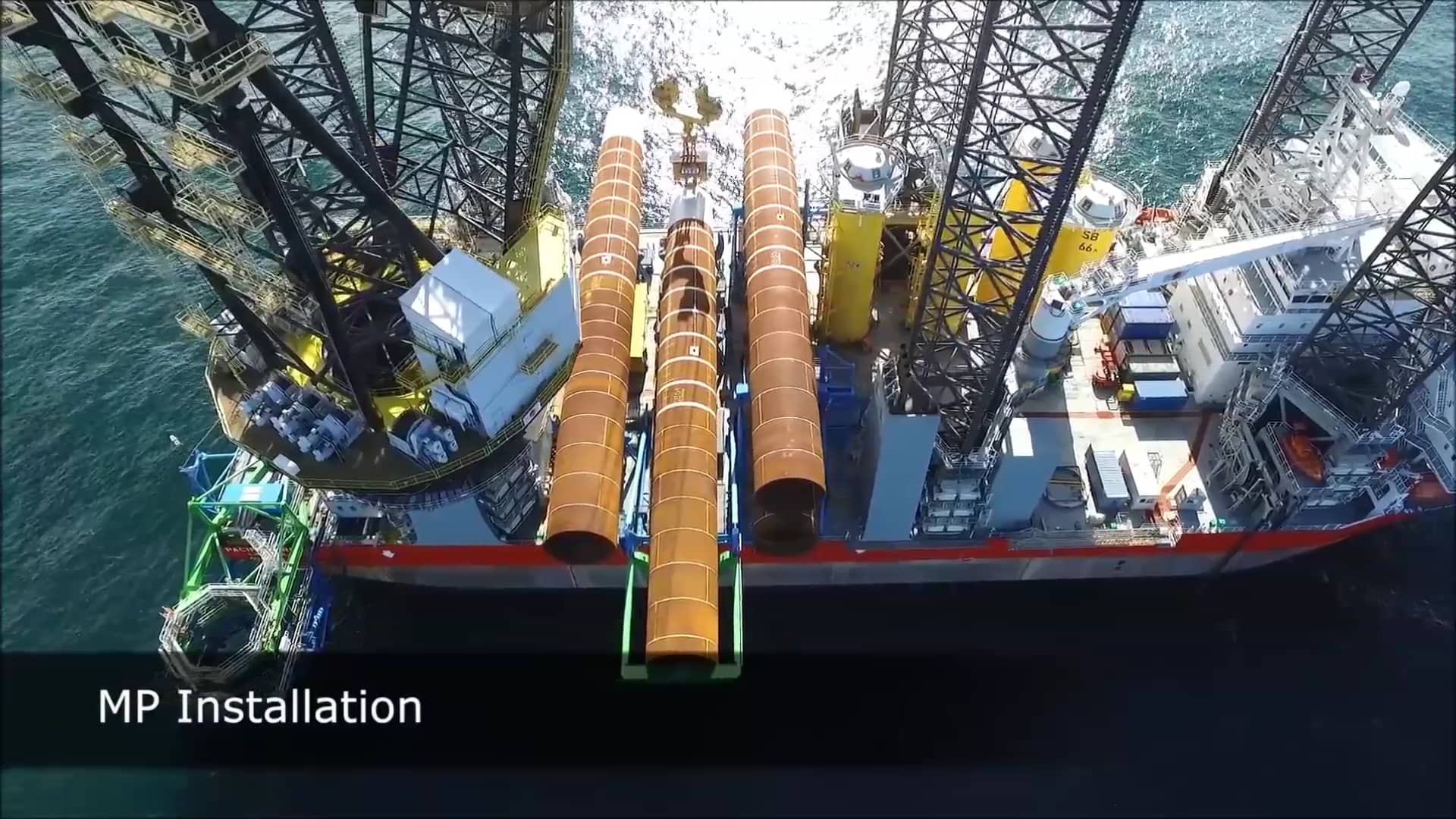 Monopile installation - Sandbank OWF on Vimeo