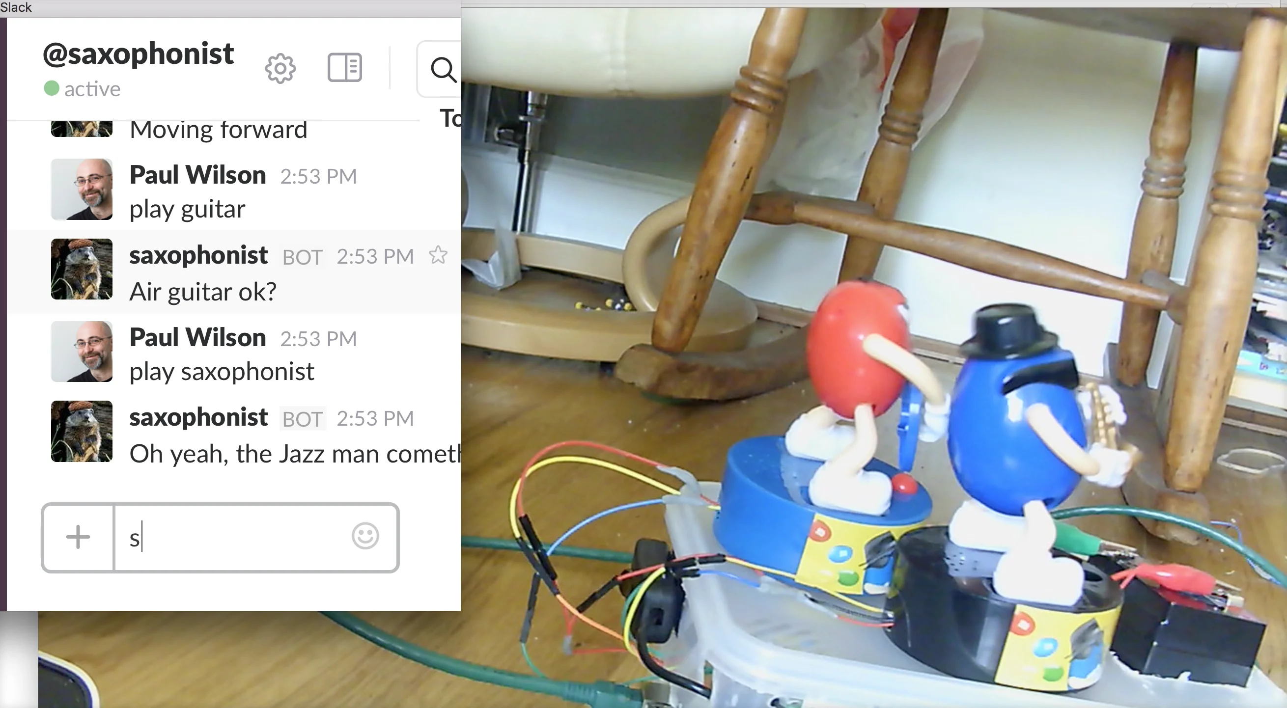 Slack Controlled Saxophone Playing Robot, using Elixir and Nerves on Vimeo
