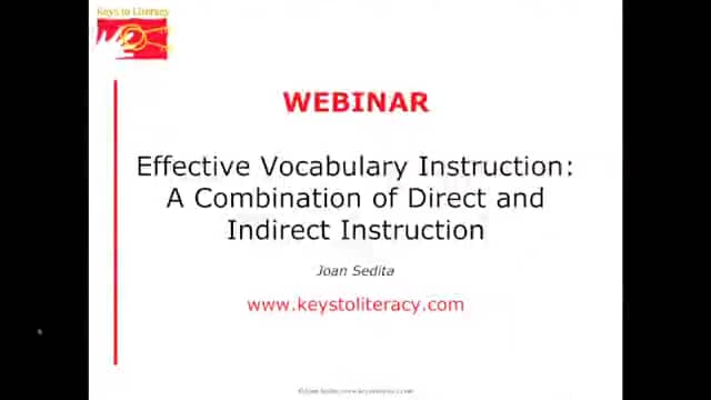 Effective Vocabulary Instruction: A Combination of Direct and Indirect ...