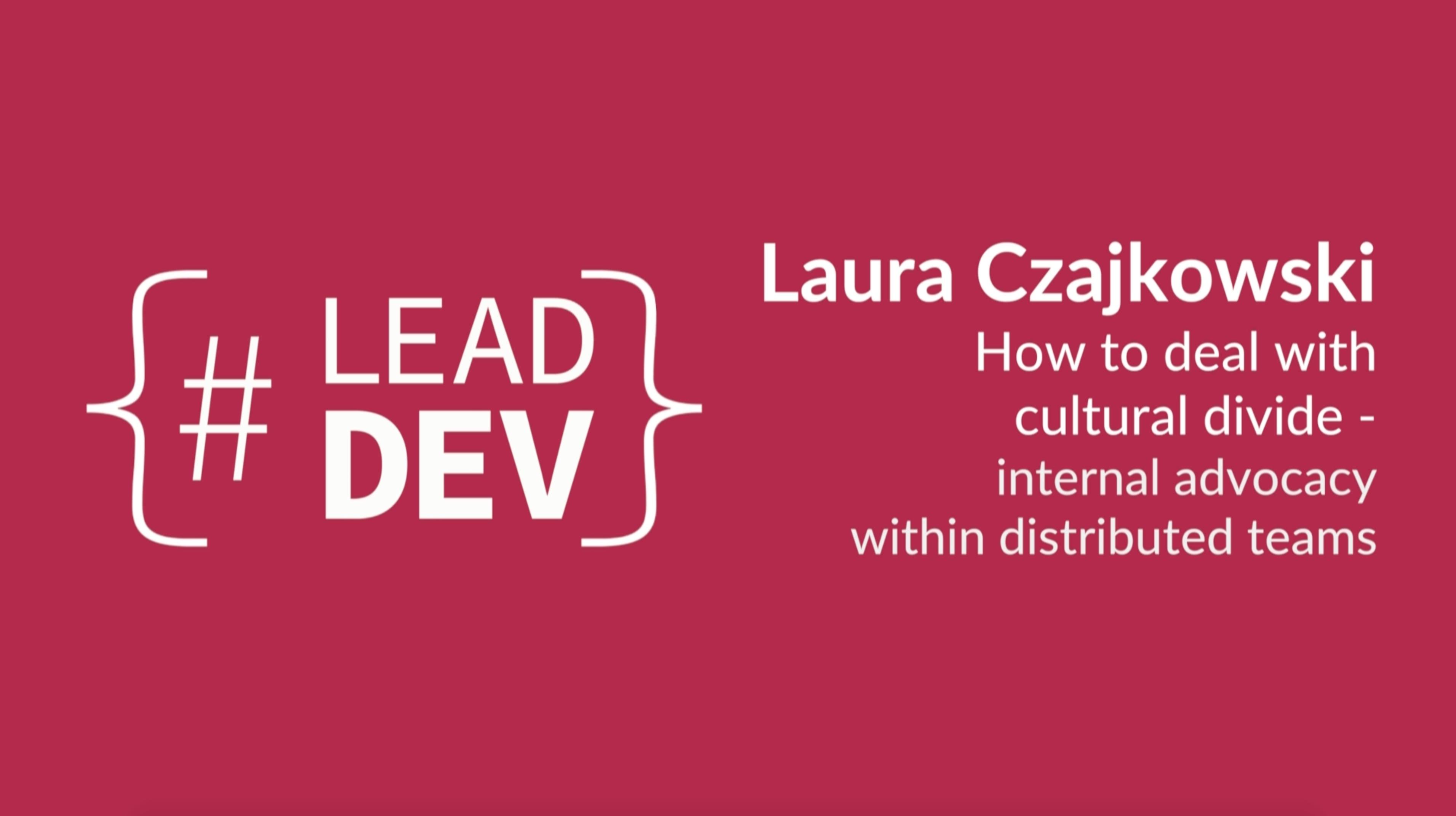 Laura Czajkowski at The Lead Developer UK 2016 on Vimeo