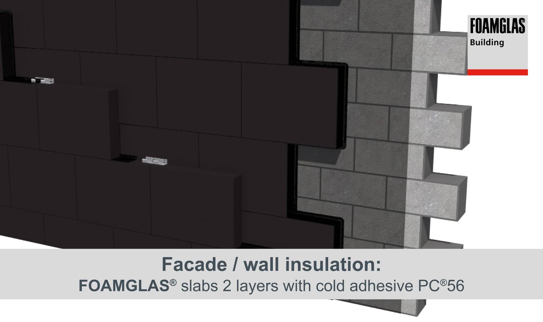6A. Facade / wall insulation: FOAMGLAS® slabs 2 layers with PC® 56 on Vimeo