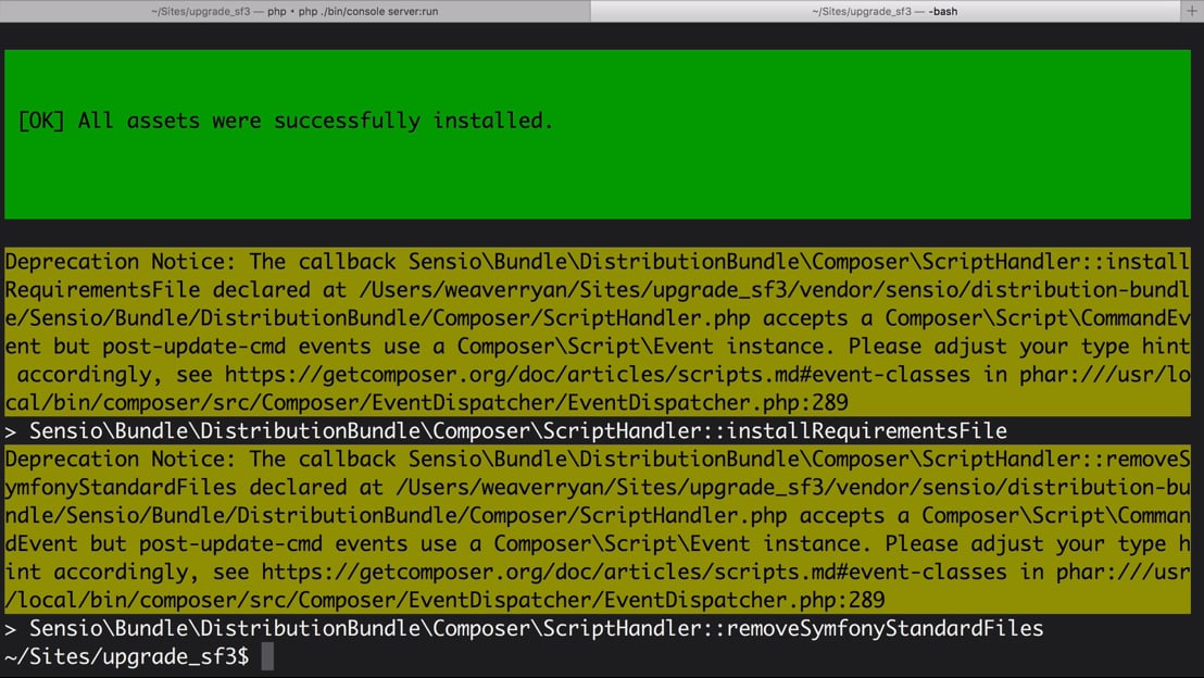 Upgrade Outdated Libraries How To Upgrade To Symfony 28 Then 30 Symfonycasts 