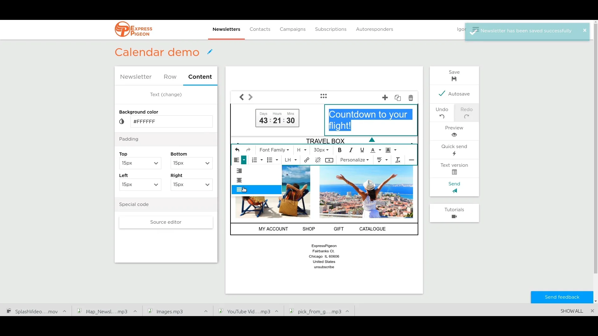 Countdown calendar on Vimeo
