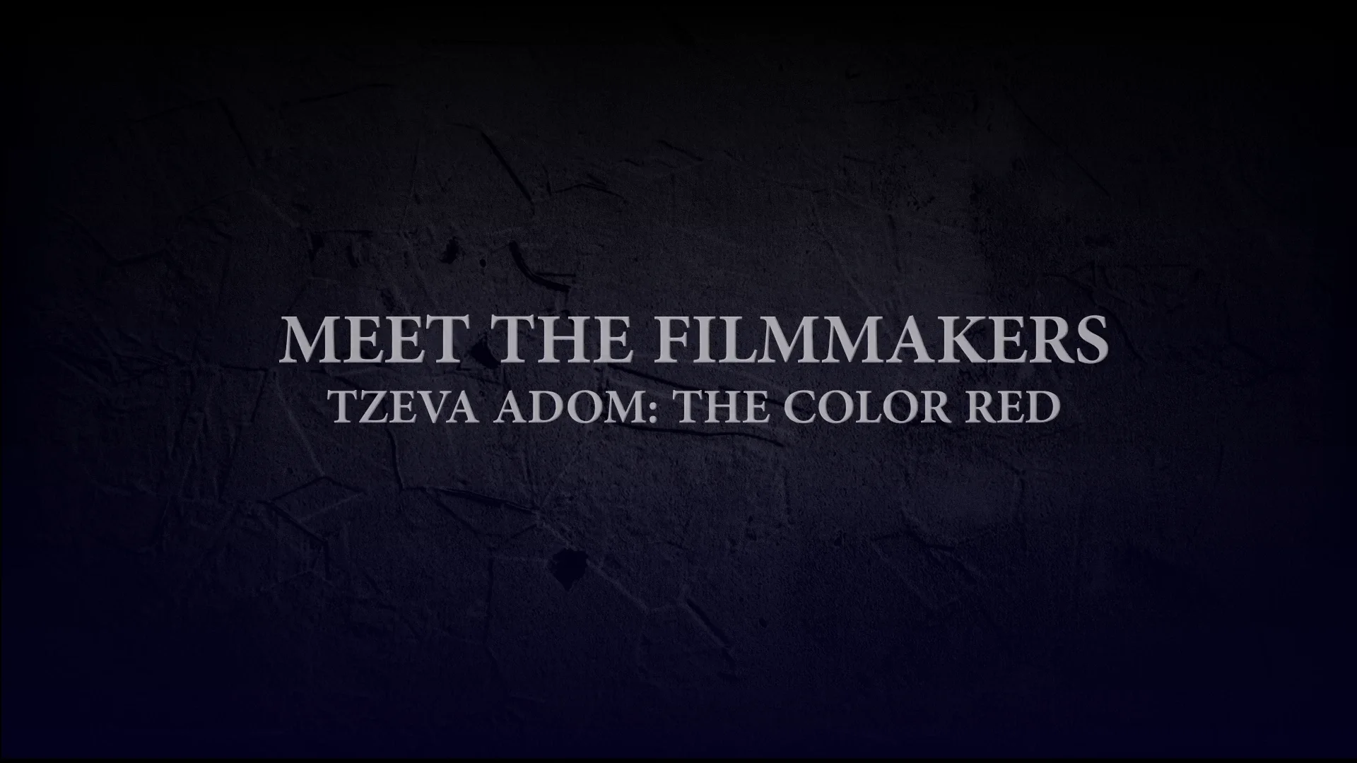 Tzeva Adom: The Color Red - Meet the Filmmakers on Vimeo