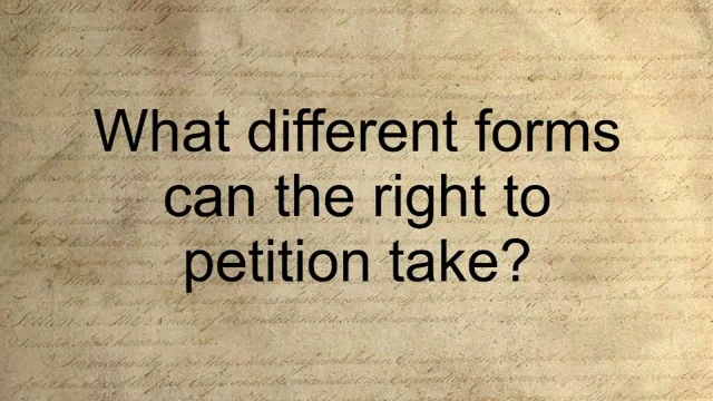Freedom To Petition Meaning